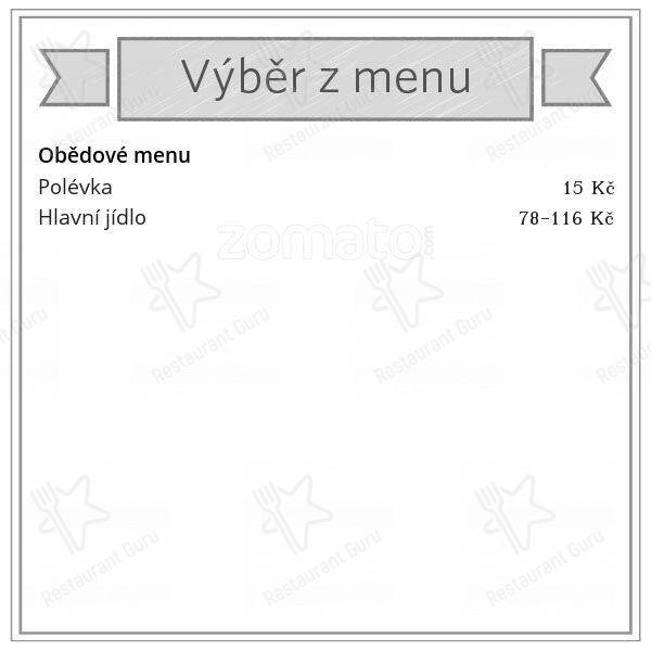 Menu at Az Bistro restaurant, Brno