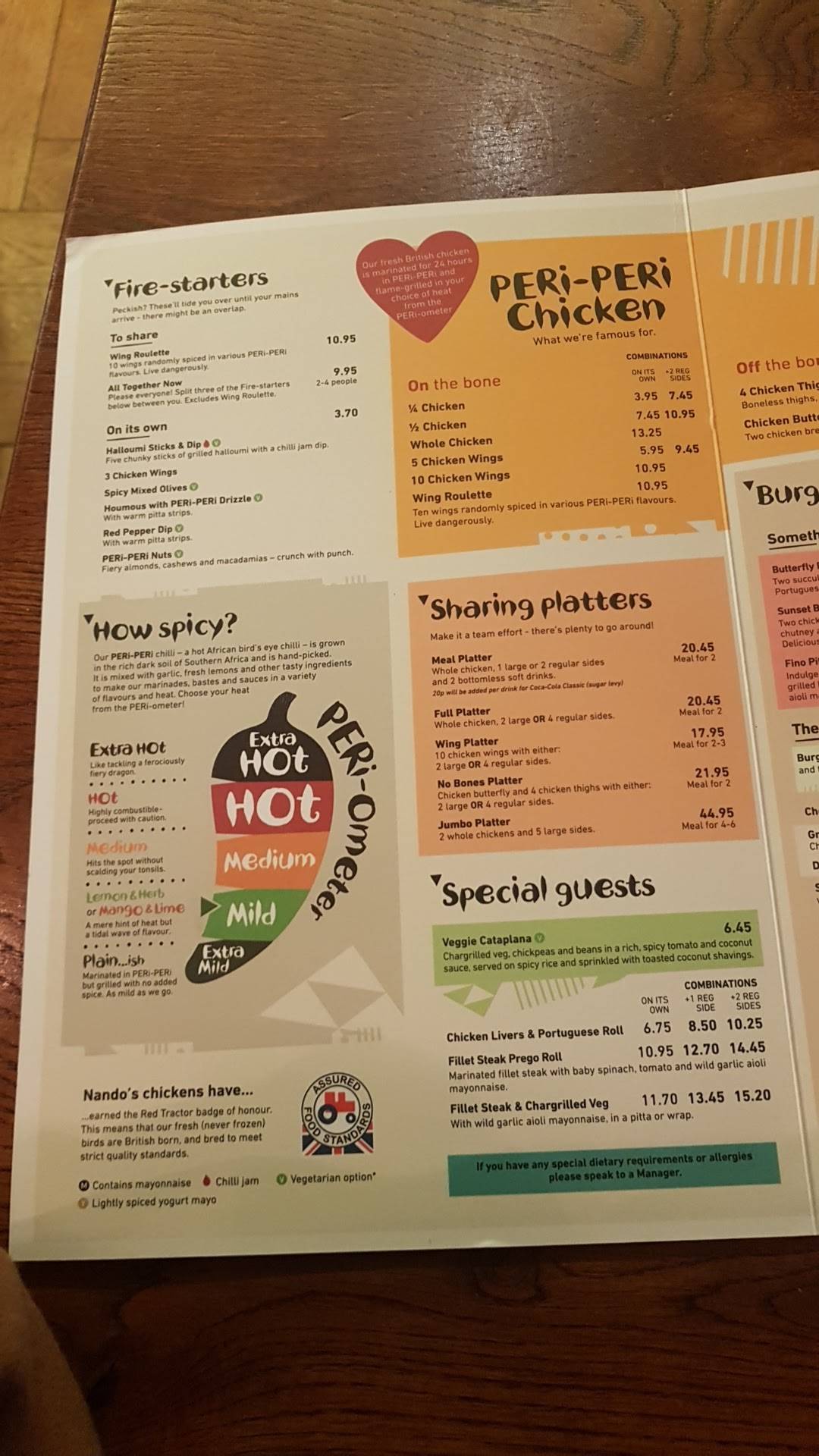 Menu at Nando's Aberdeen - Belmont Street fast food, Aberdeen, Unit 10