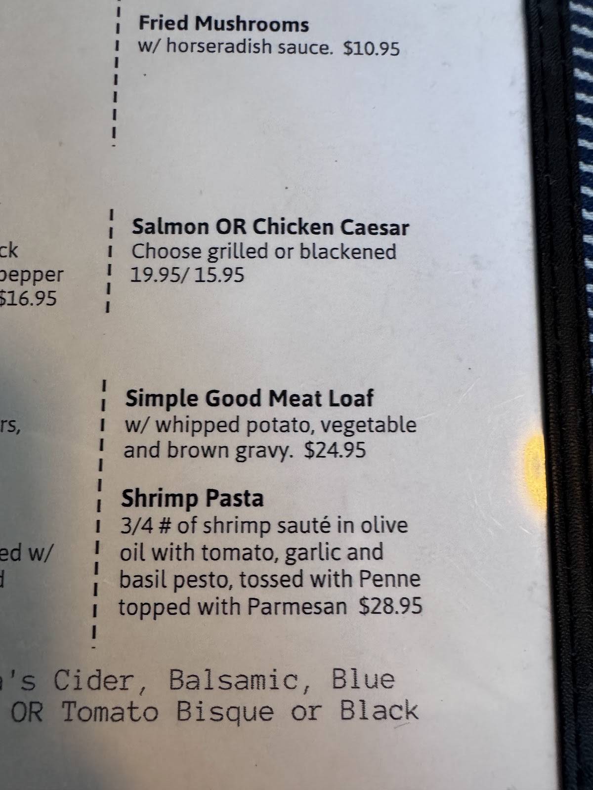 Menu at Jack’s 128 Pecan restaurant, Abingdon
