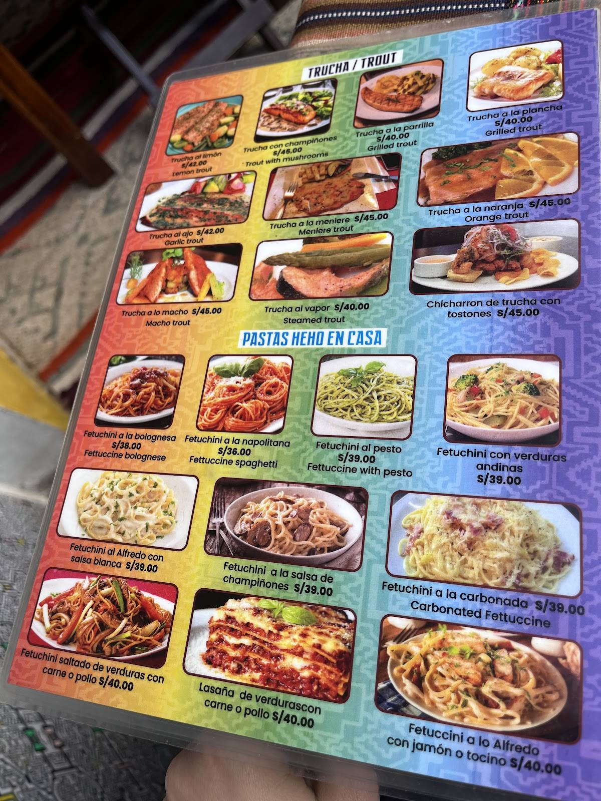 Menu at Restaurant Ayahuasca Grill, Aguas Calientes