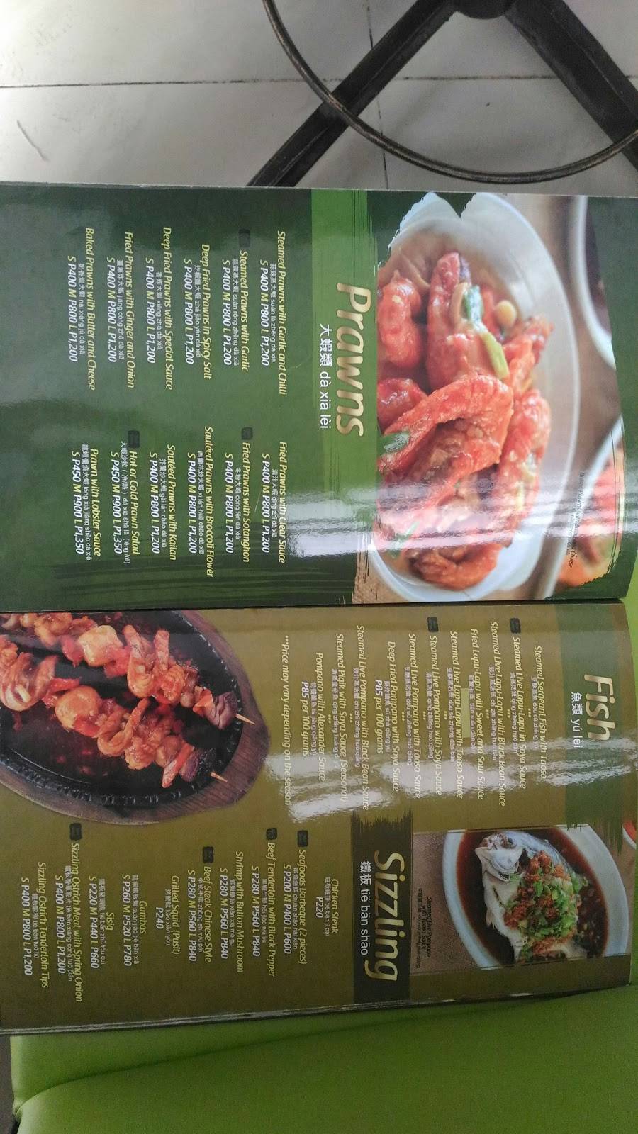 Menu at Ahfat Seafoods Plaza restaurant, Davao City
