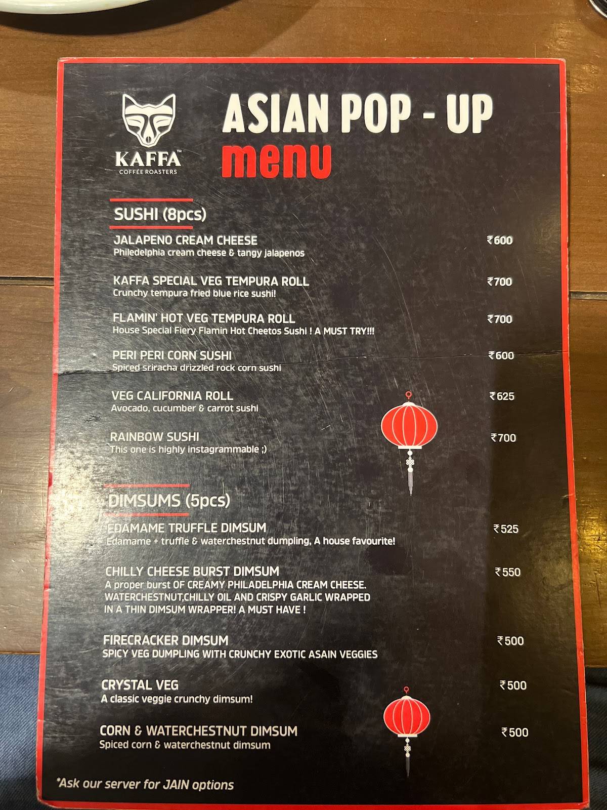 Menu at Kaffa Coffee Roasters, Ahmedabad, Kaffa Coffee Roasters oppo Atira