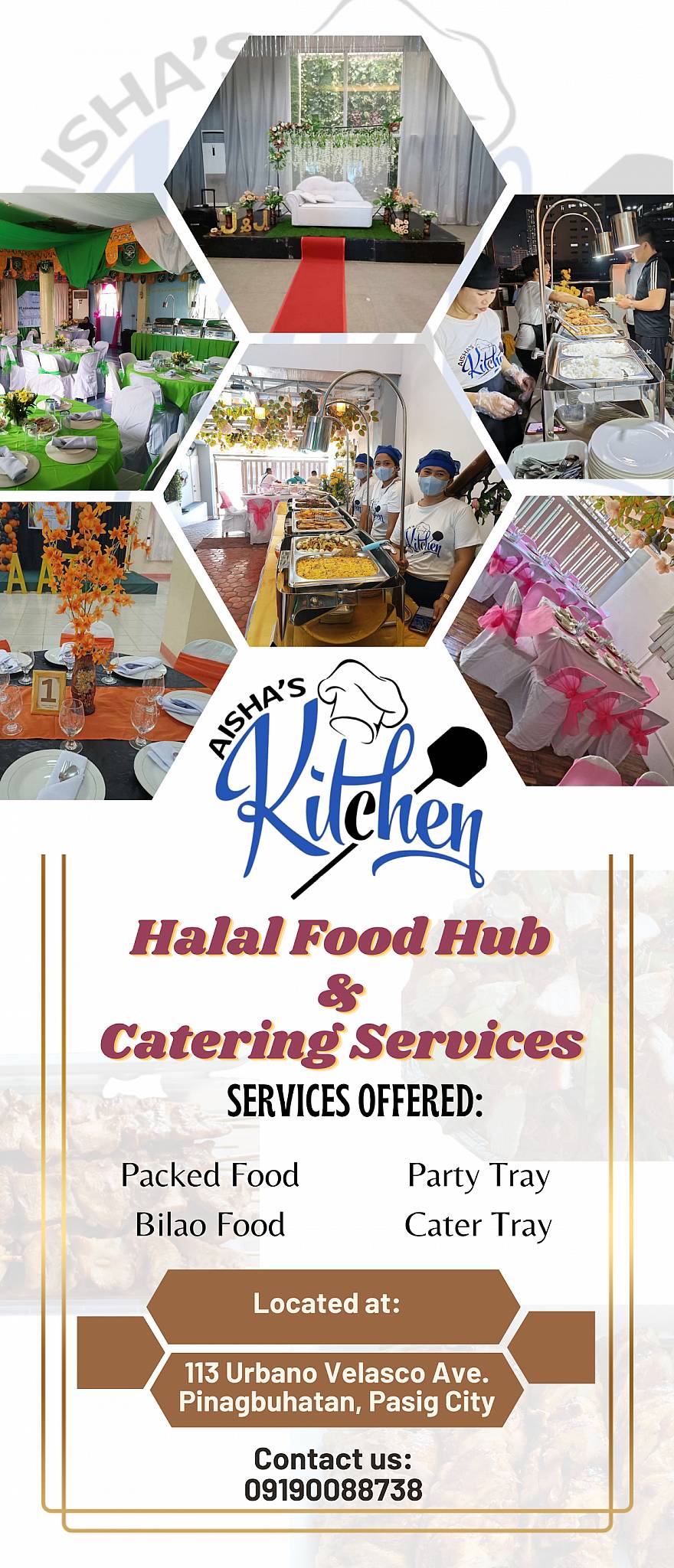 Menu at Aisha's kitchen Halal food hub restaurant, Pasig