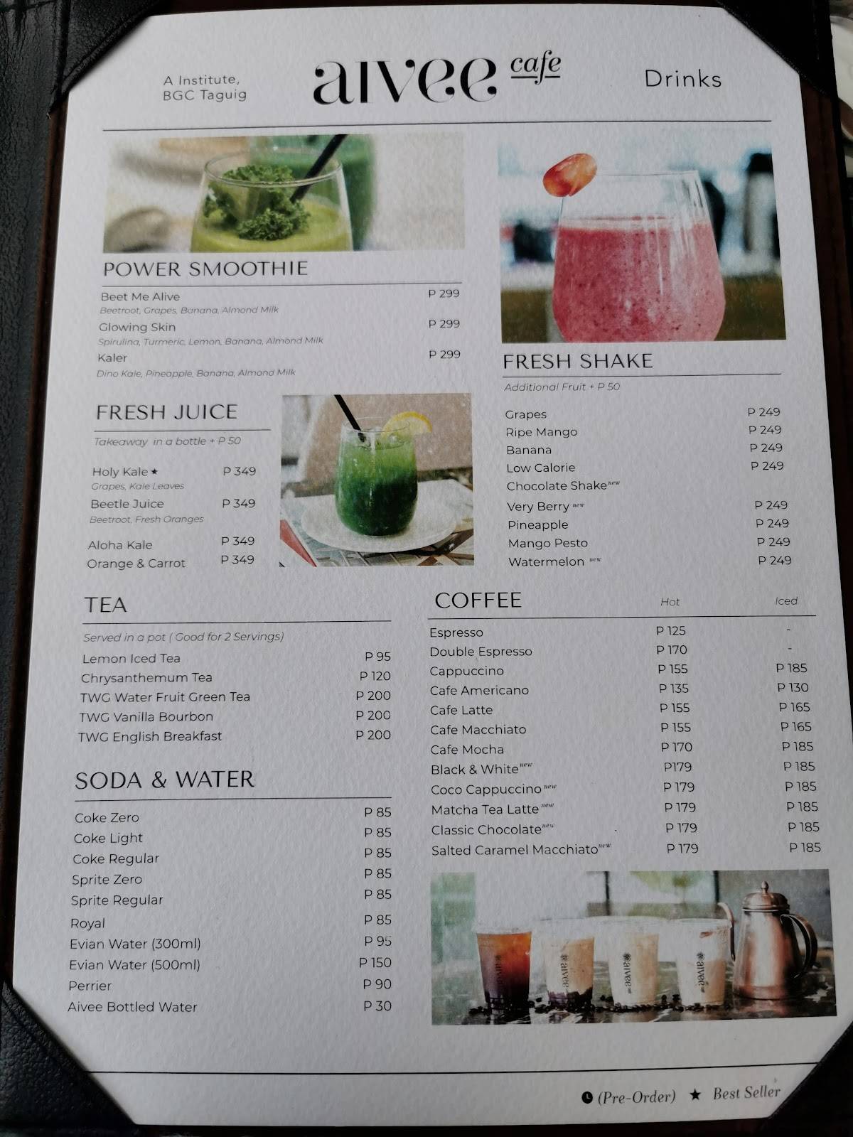 Menu at Aivee Cafe, Taguig