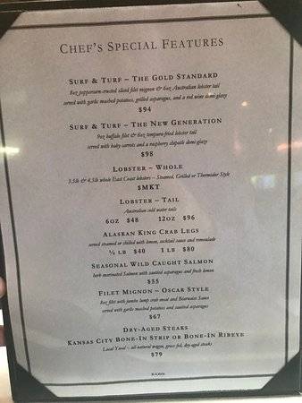 Menu at Al Biernat's Oak Lawn steakhouse, Dallas