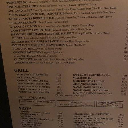 Menu at Al Biernat's Oak Lawn steakhouse, Dallas