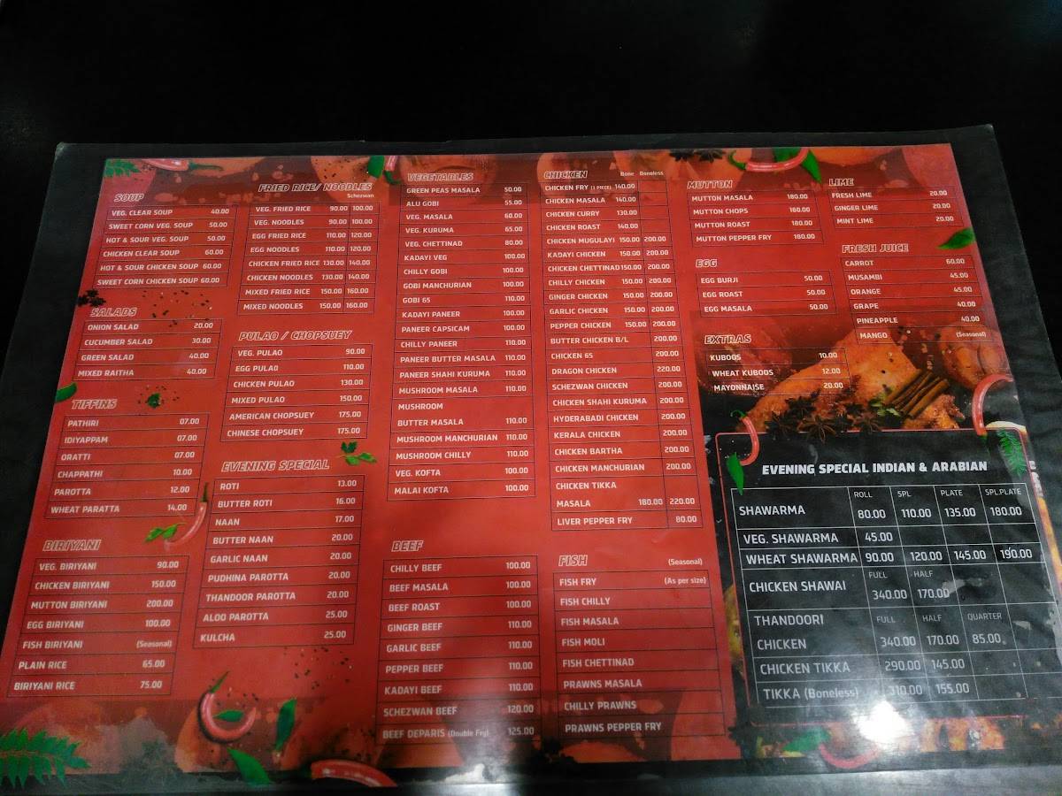 Menu at Al Noor Kitchen, Thiruvananthapuram