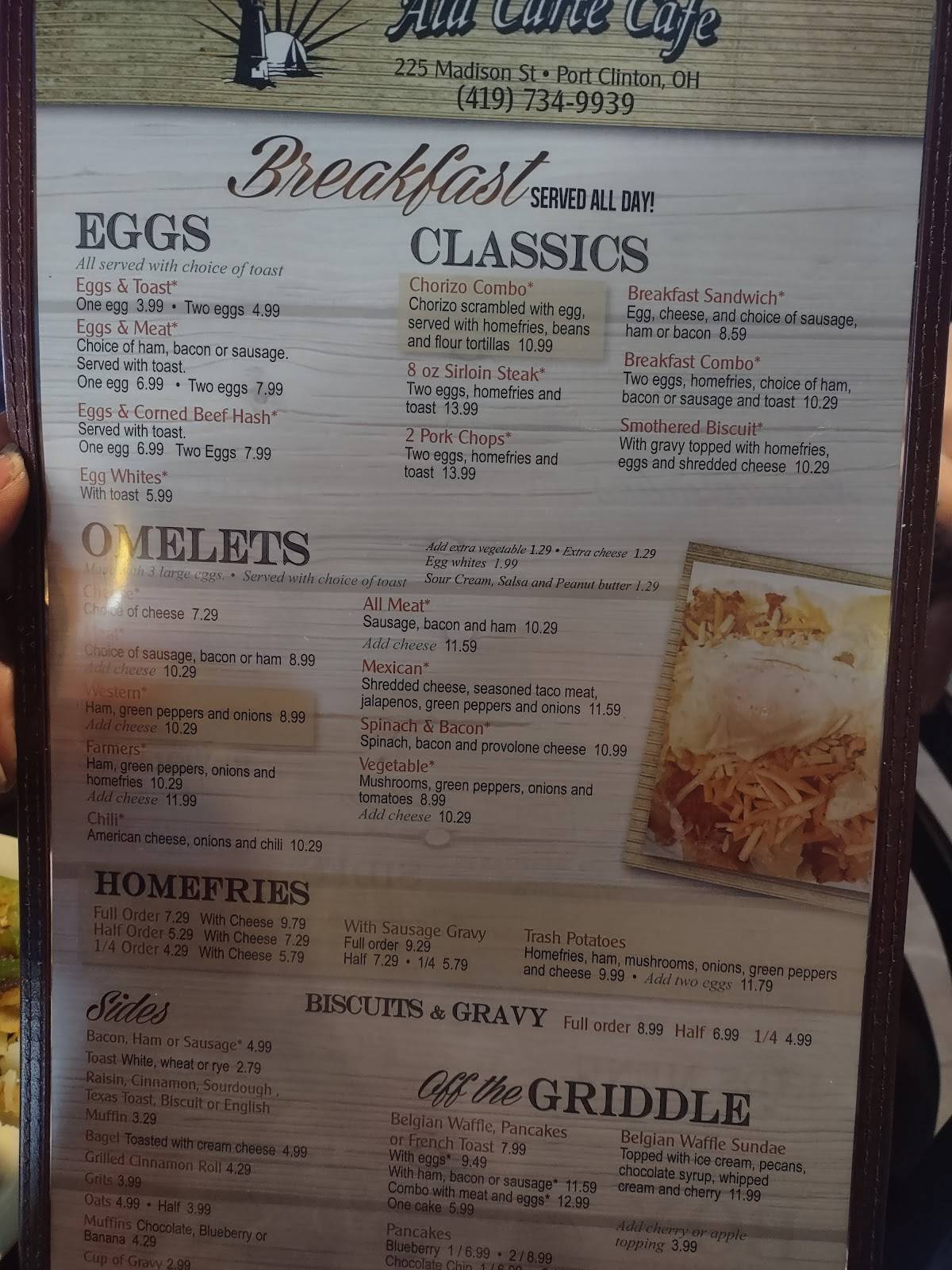 Menu at Ala Carte Café cafe, Port Clinton