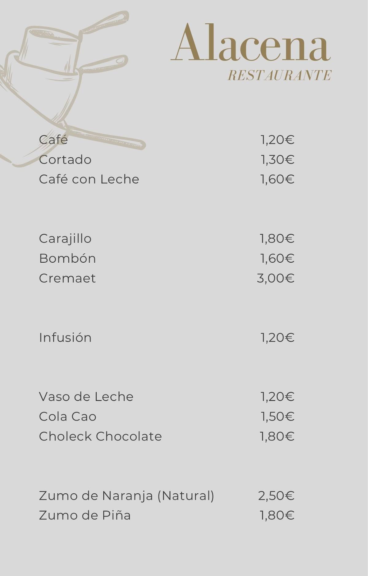 Carta de Alacena Restaurante, Aldaya, Av. Miguel Hernández