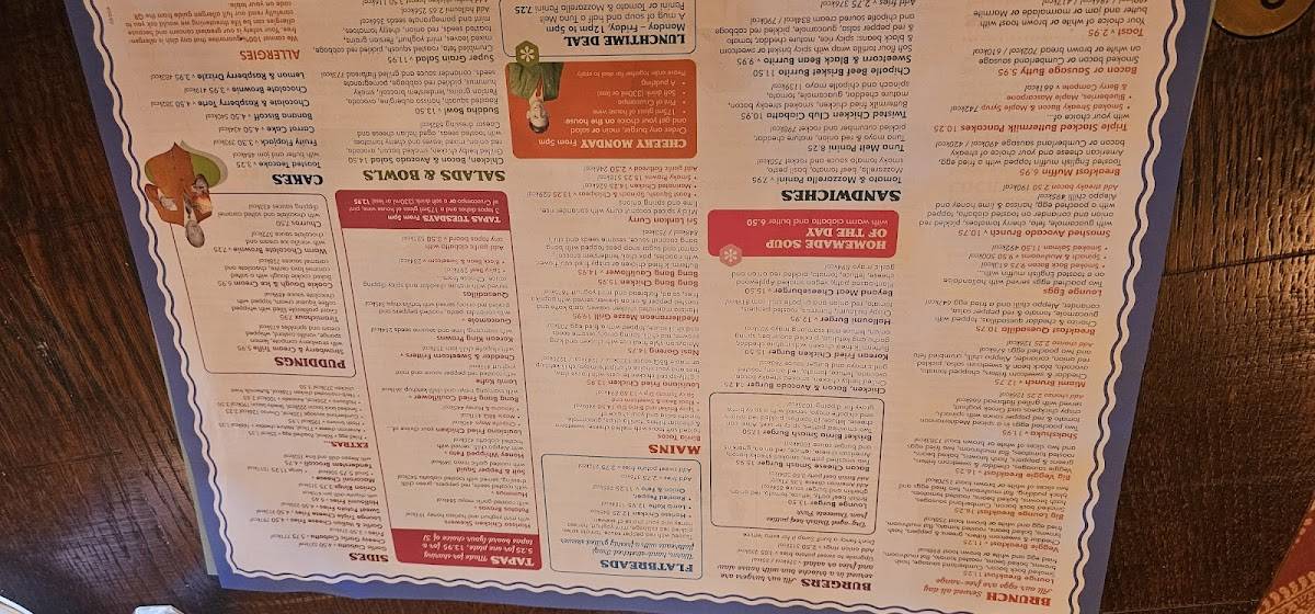Menu at Alento Lounge restaurant, Fleet