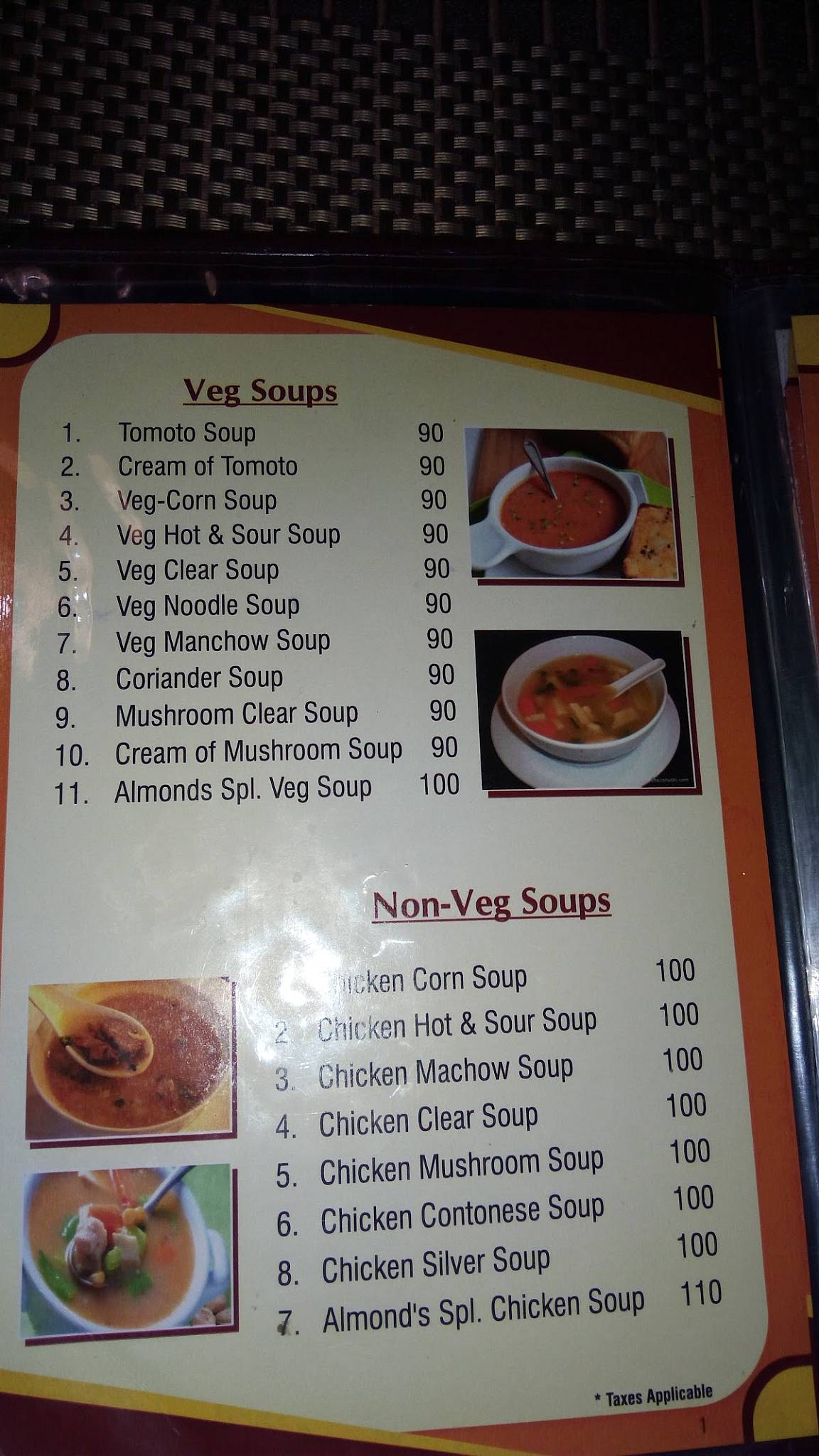 Menu at Almonds Family Restaurant, Hyderabad