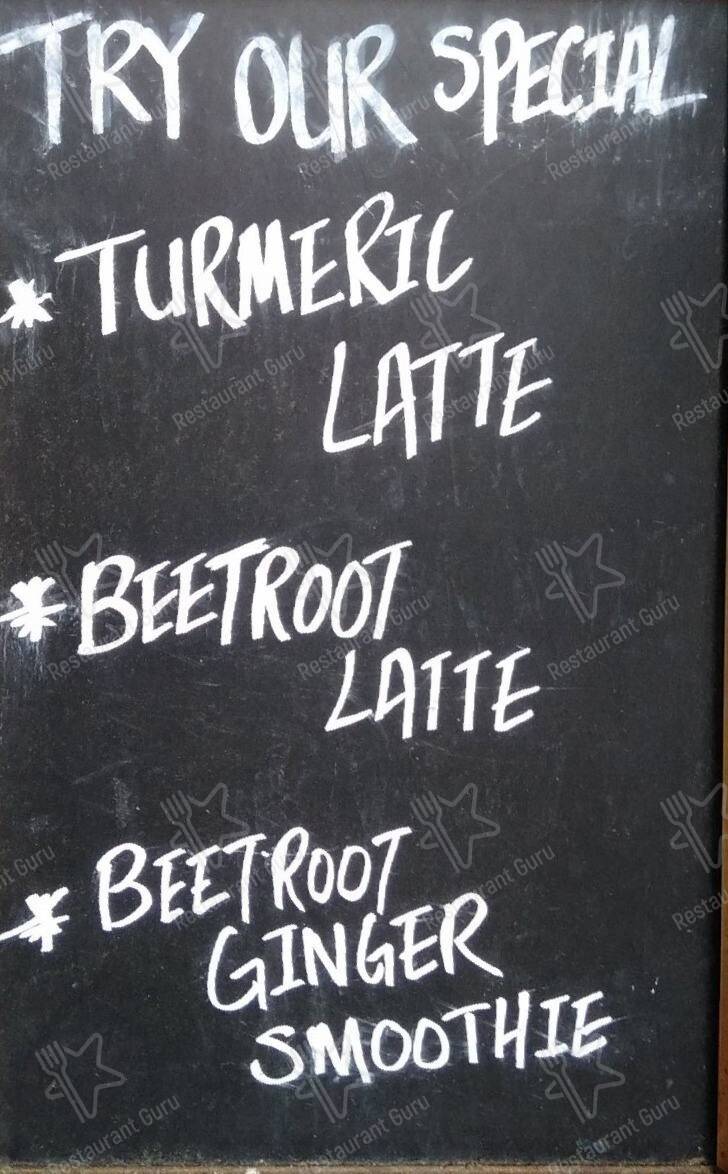 Menu at Altar cafe, Auckland