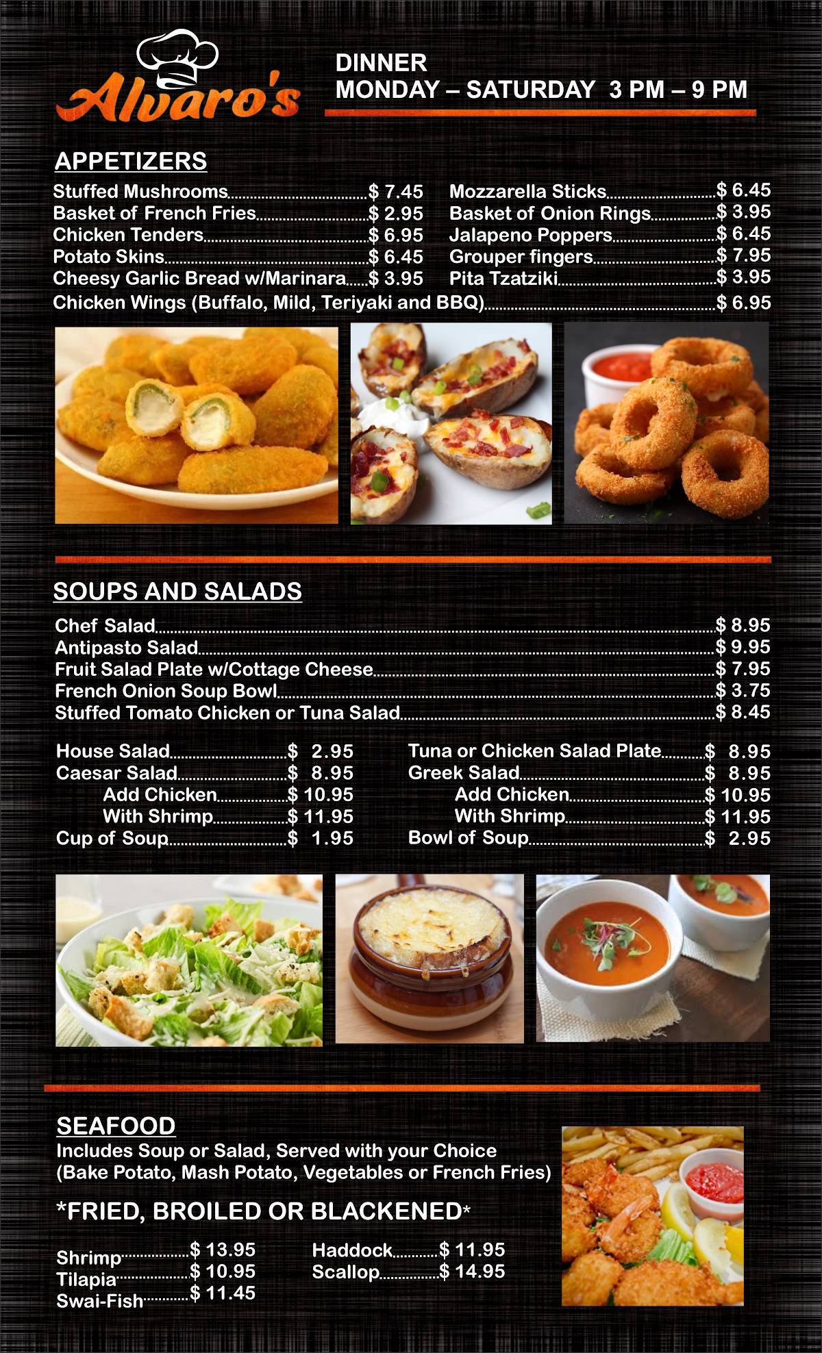 Menu at Alvaro's Family Restaurant, North Port