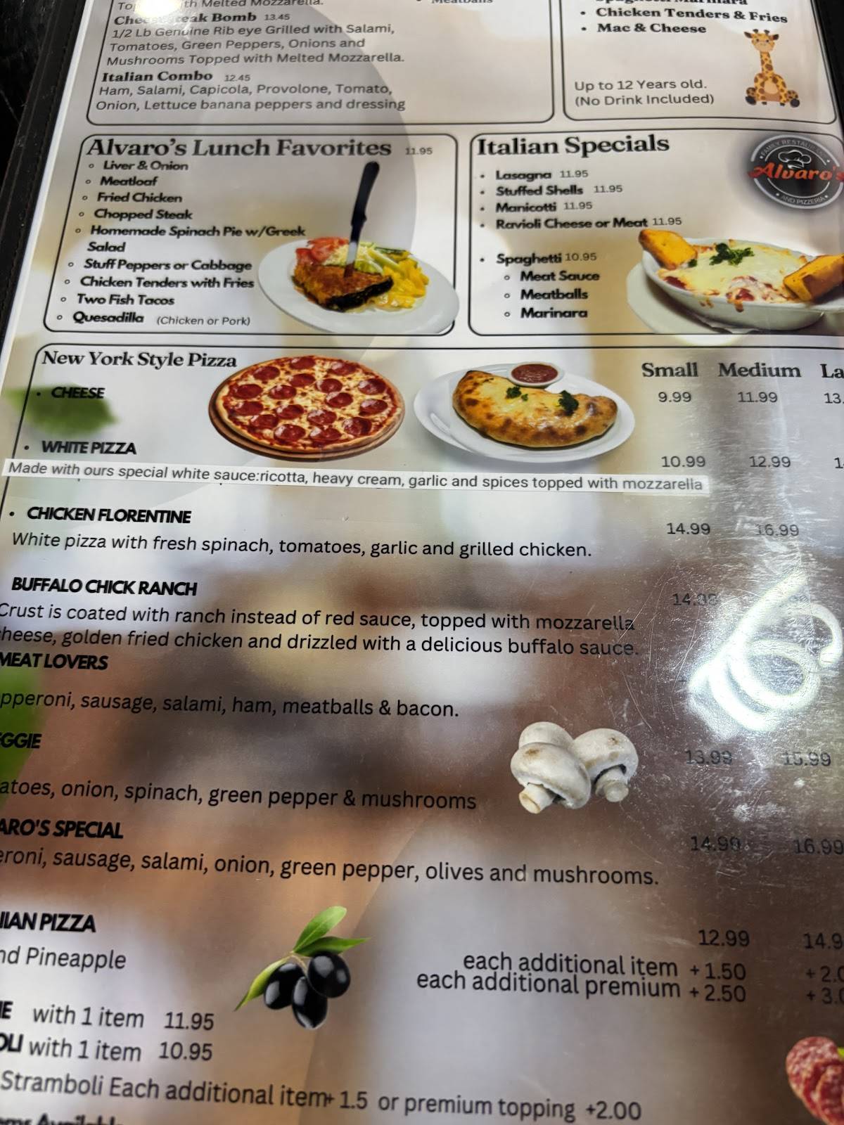 Menu at Alvaro's Family Restaurant, North Port