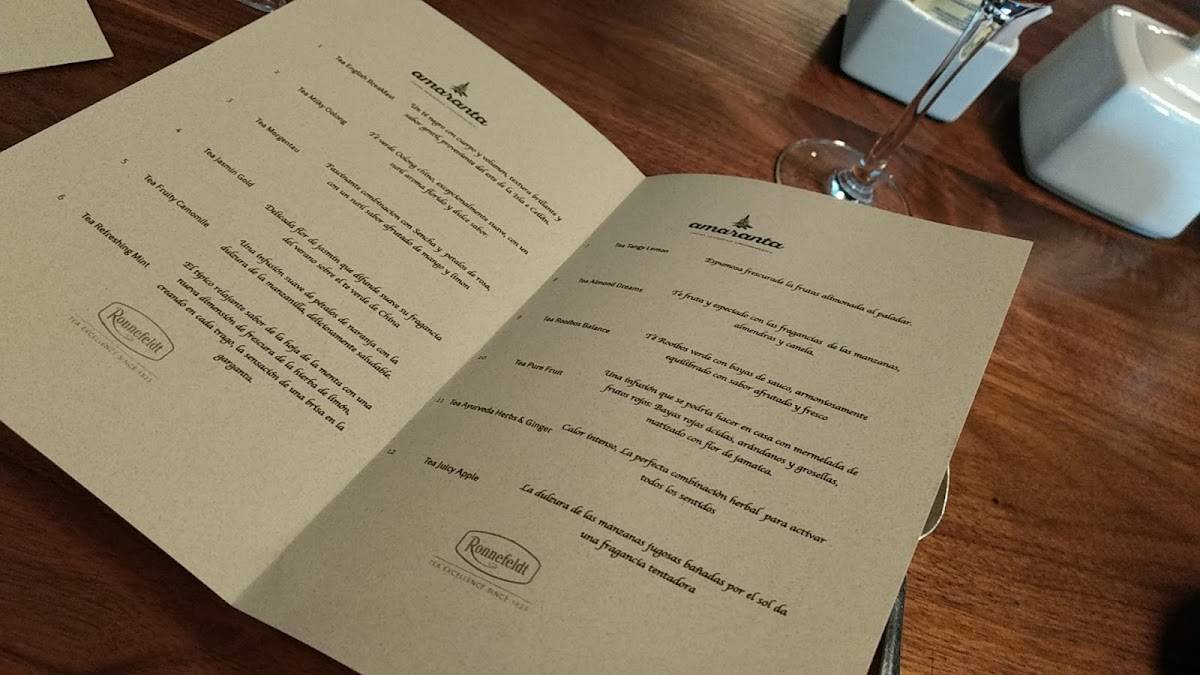 Carta del restaurante Amaranta: Cocina Mexiquense Contemporánea, Toluca del Lerdo, Francisco ...