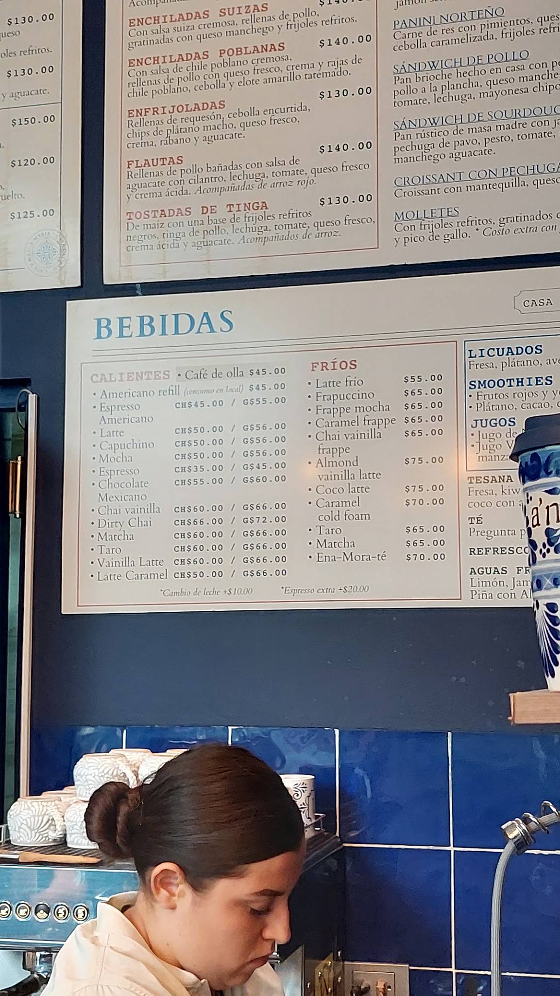 Menu at A'maria casa del pan y café, Monterrey