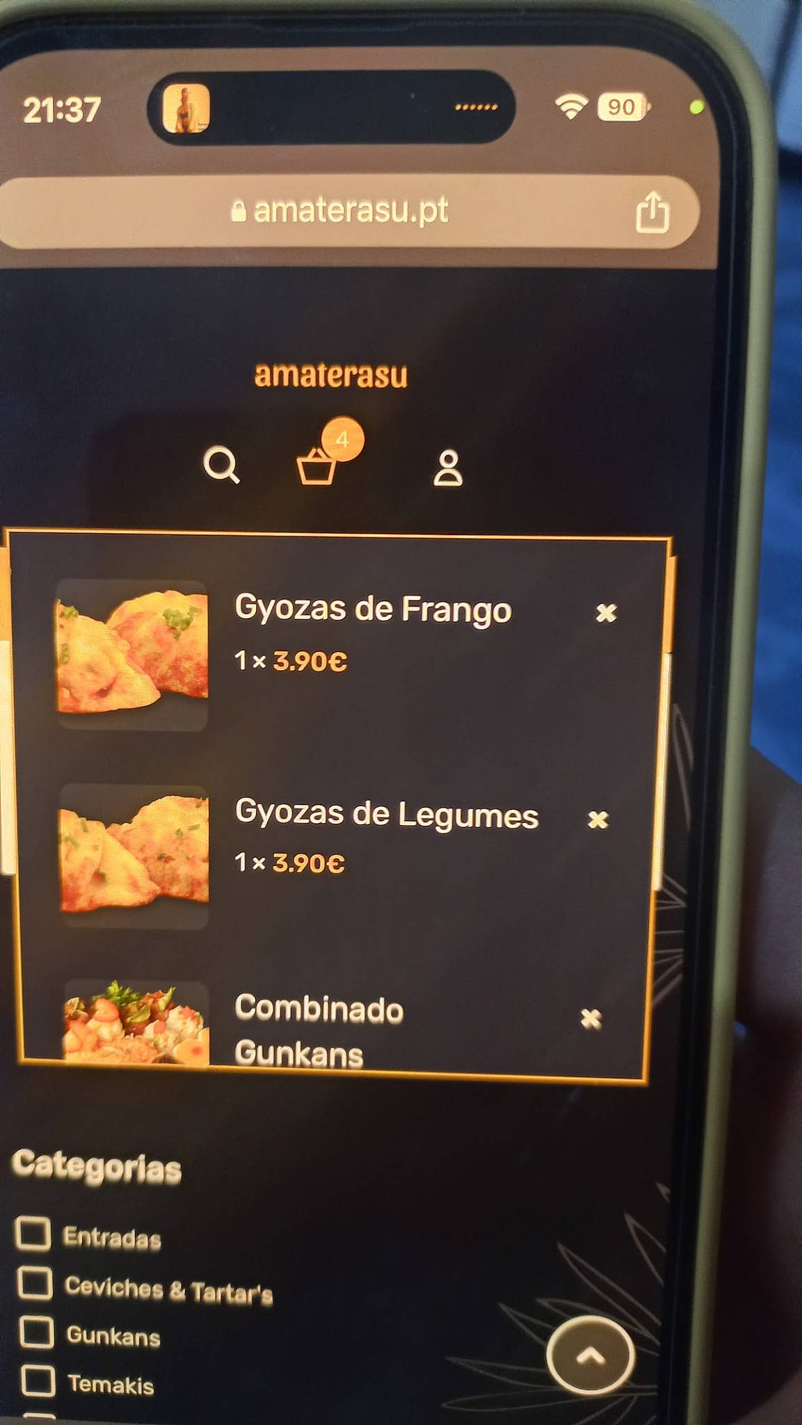 Menu em Amaterasu Pateo do Sushi restaurante, Algés