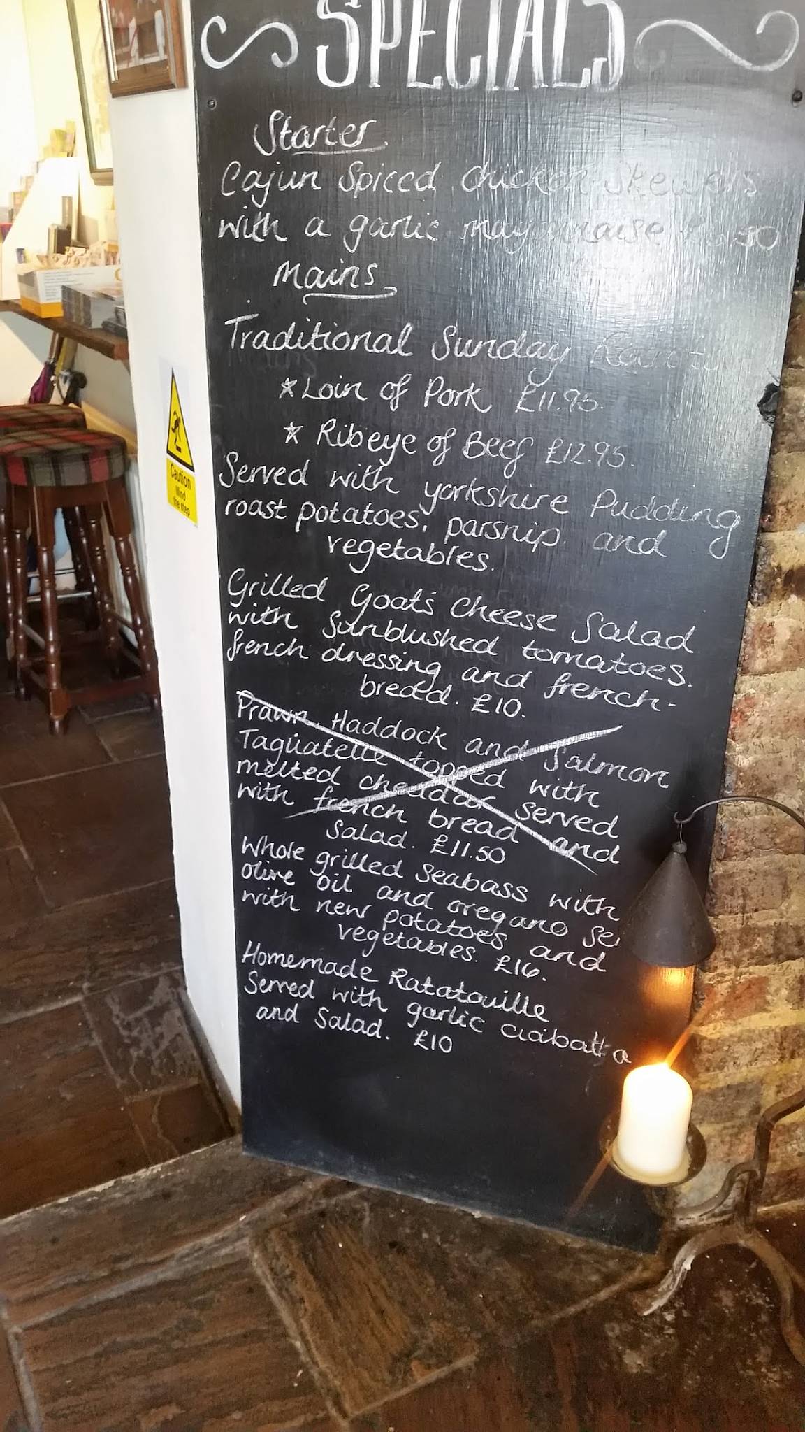 Menu at The Bridge Inn pub & bar, Amberley