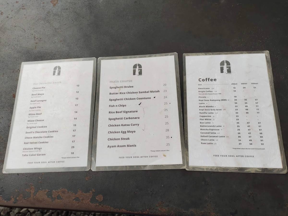 Menu at Ame Coffee, Sidoarjo