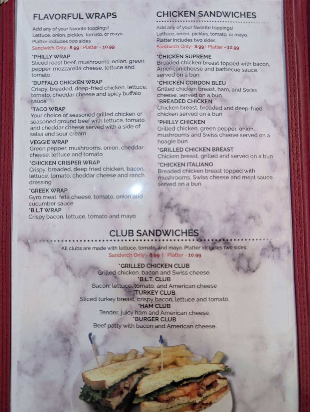 Menu at American Table Family Restaurant, Washington