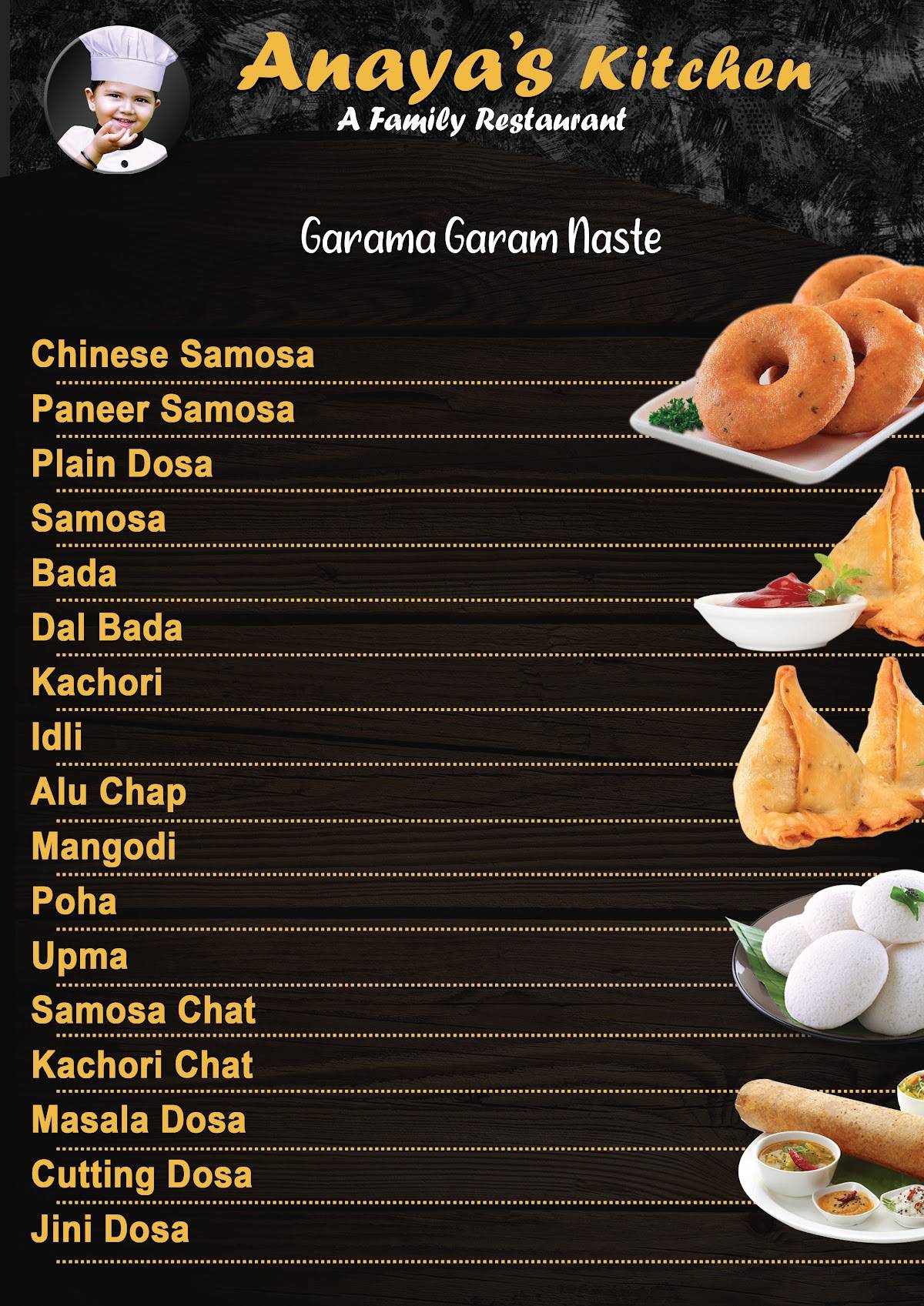 Menu at Anaya's Kitchen, Paikamal