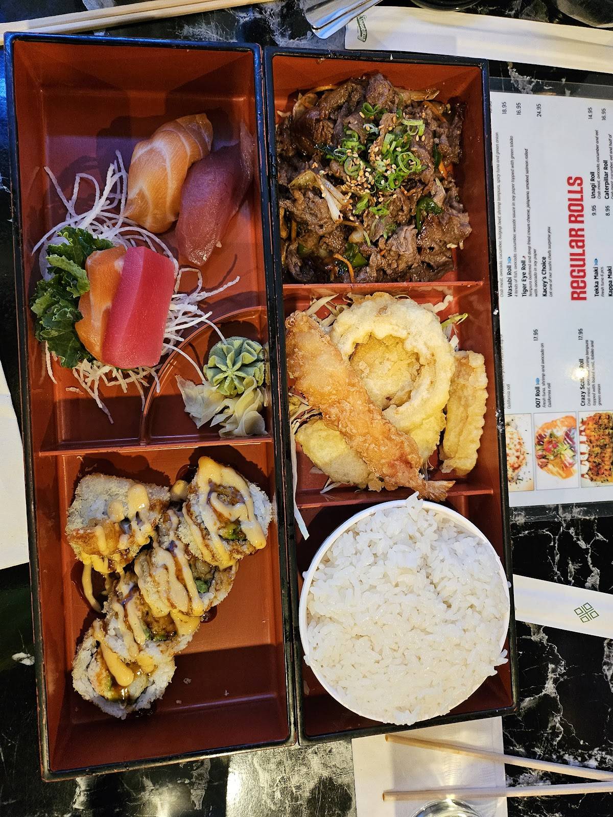 Menu at Samurai Sushi restaurant, Anchorage