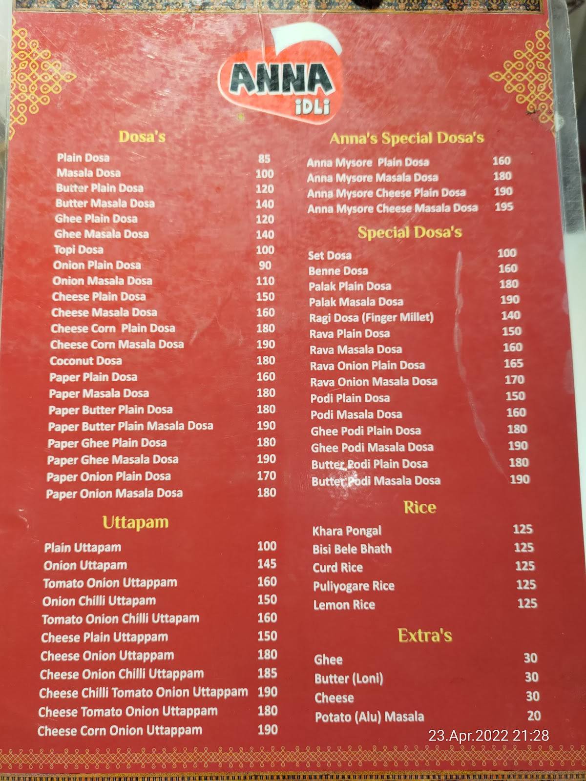 Menu at ANNA, Pune, 273