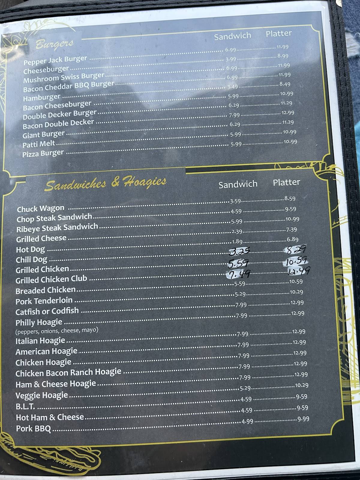 Menu at Opal’s Restaurant, Annville