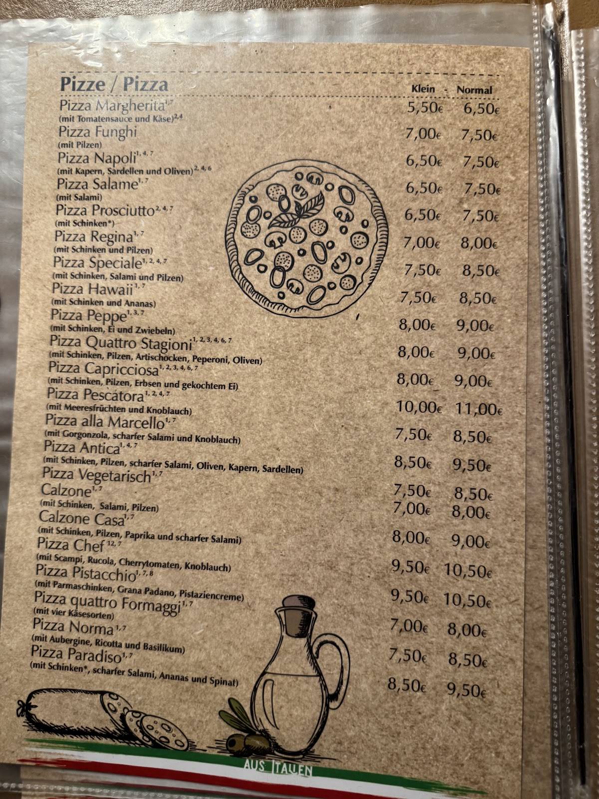 Speisekarte von Antica da Marcello restaurant, Dietmannsried