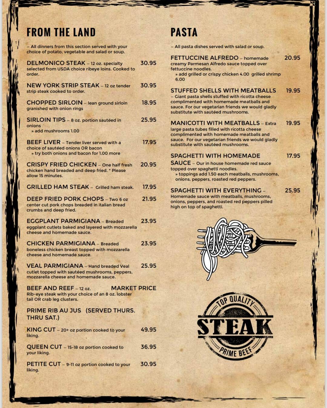 Menu at Antique Inn restaurant, Penn Yan, NY-54A