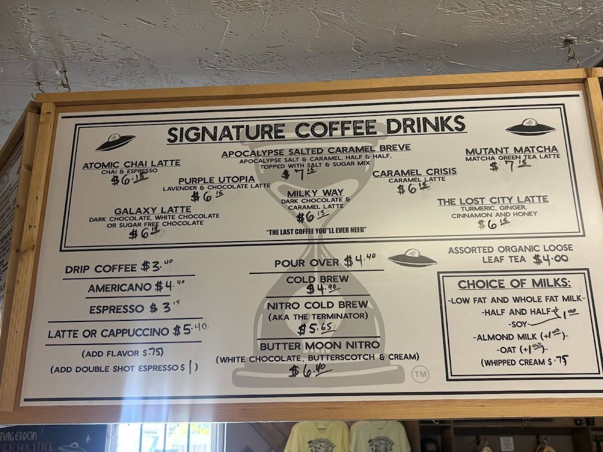 Menu at Apocalypse Coffee Roasters pub & bar, Melbourne
