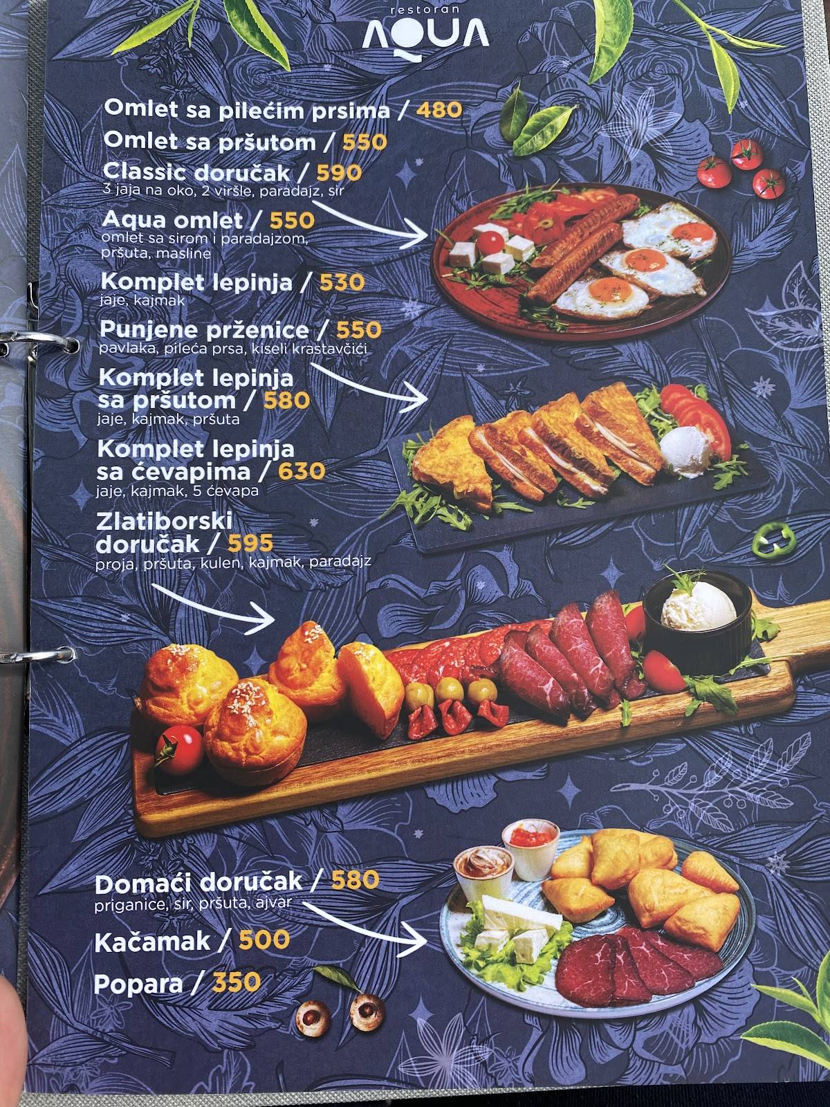 Menu at Aqua Caffe & Restaurant, Prijepolje