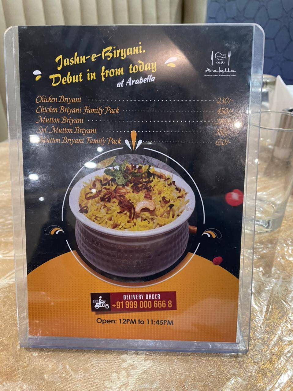 Menu at Arabella House Of Arabic & Lebanese Cuisine, Hyderabad
