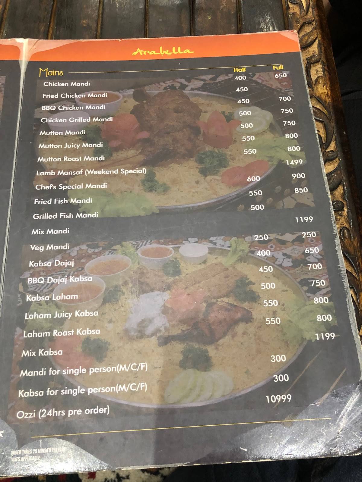 Menu at Arabella House Of Arabic & Lebanese Cuisine, Hyderabad