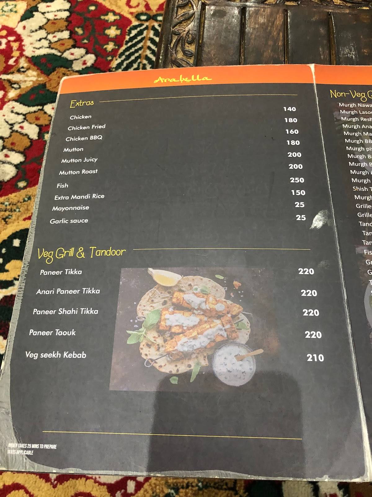 Menu at Arabella House Of Arabic & Lebanese Cuisine, Hyderabad