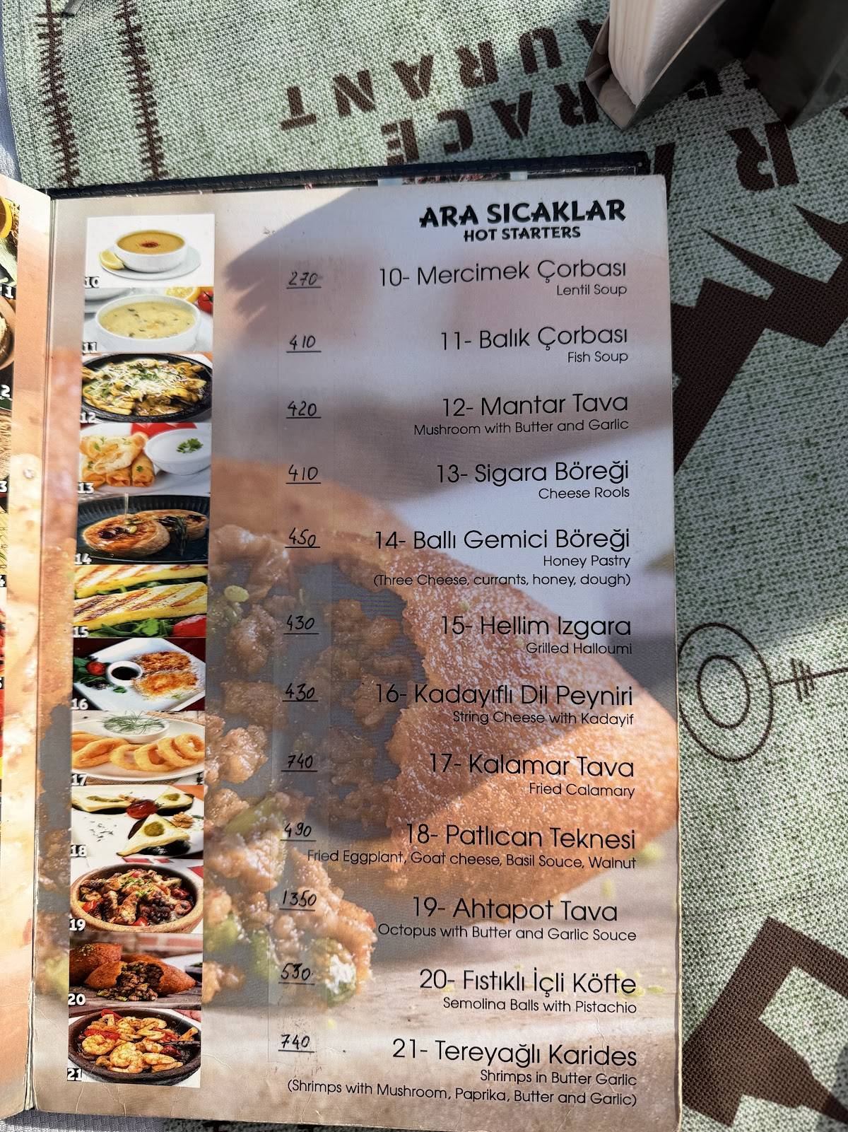 Menu au Ararat Terrace Restaurant & Rooftop, Istanbul