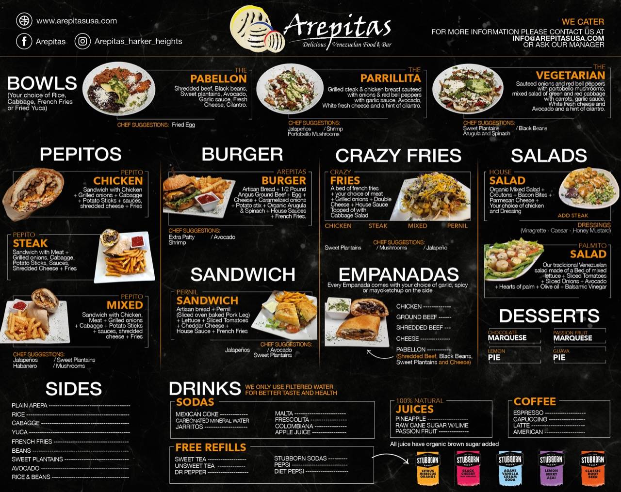 Menu at Arepitas (Harker Heights) restaurant, Harker Heights, 440 E ...