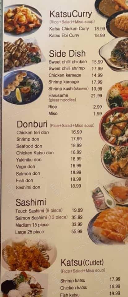 Menu at Arigato Japanese Restaurant, Auckland