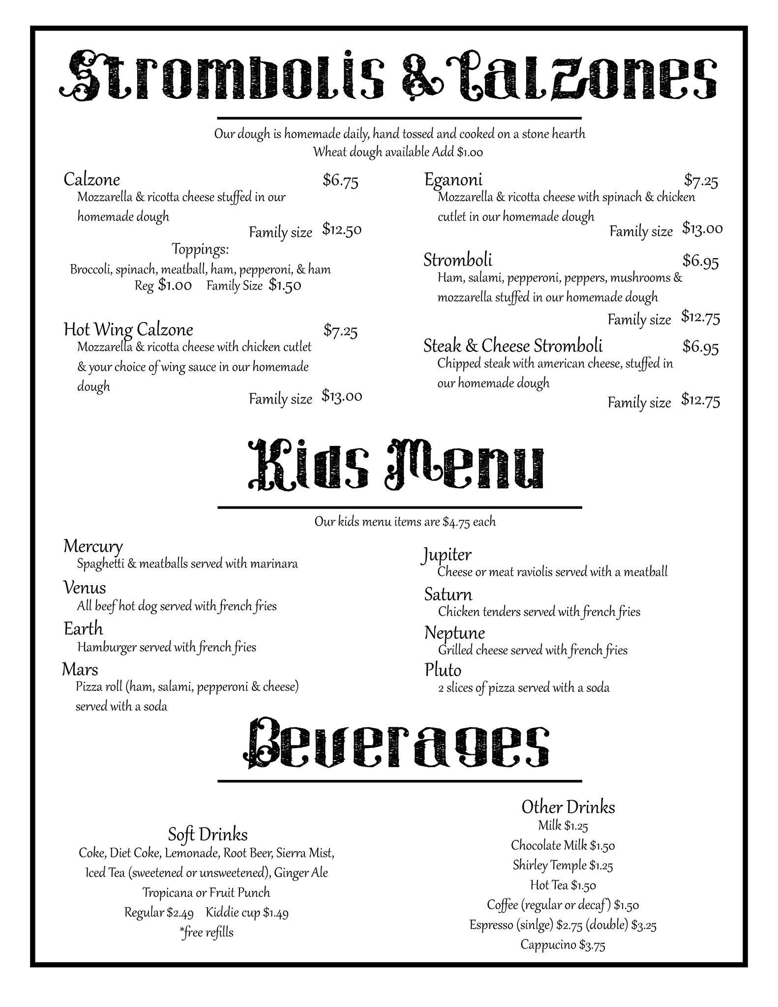 Menu at Armetta's Restaurant & Pizza, Clarks Summit