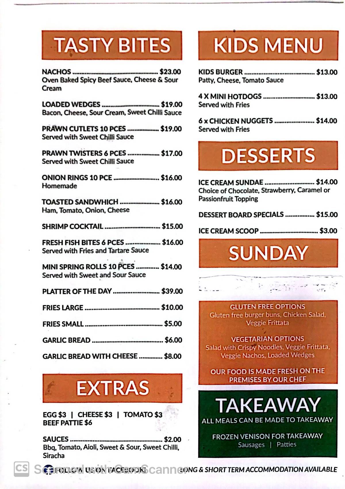 Menu at Ashhurst Deer N Duck Inn pub & bar, Ashhurst