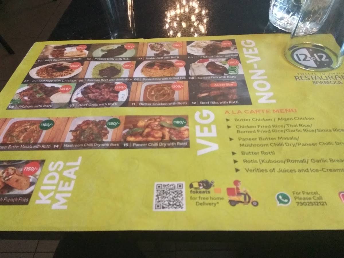 Menu at Astoria, Pala