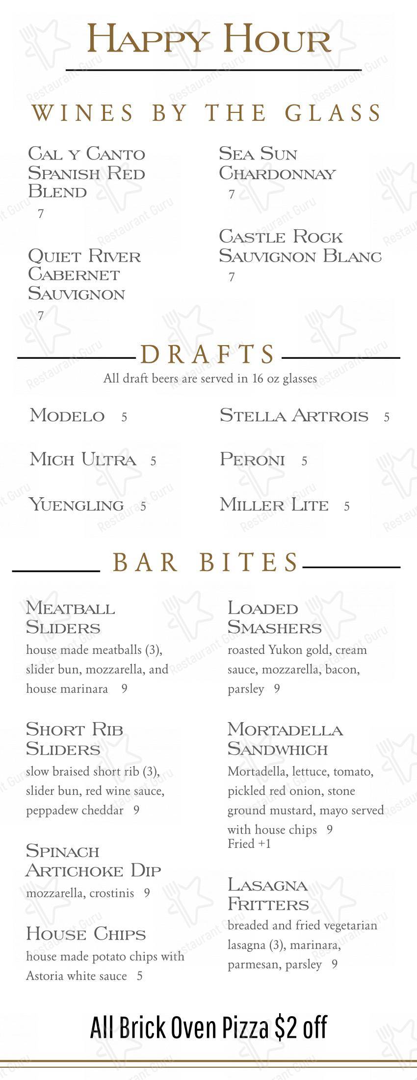 Menu at Astoria Grill pub & bar, Canton