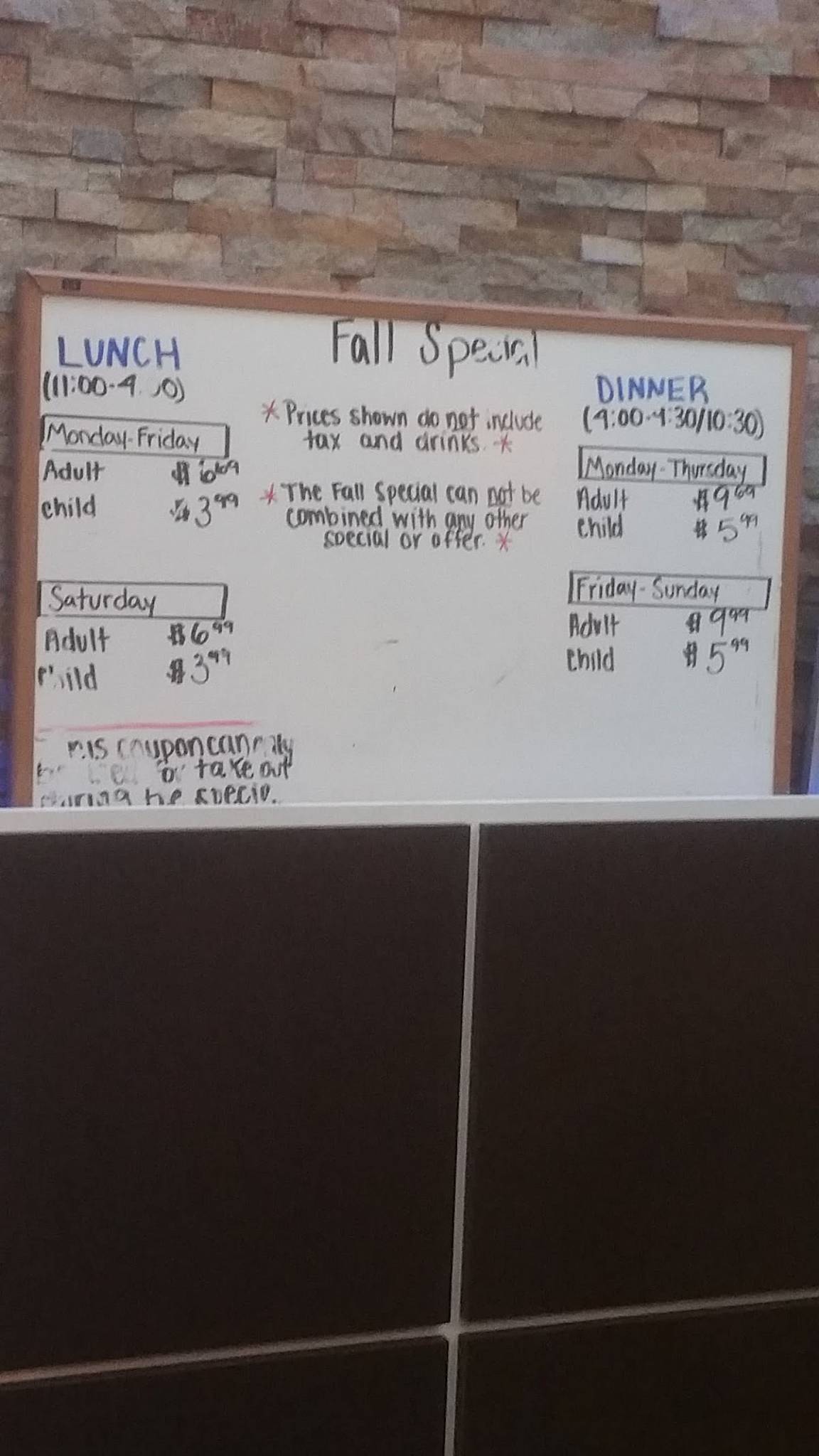 Menu at Atlantic Buffet restaurant, Douglasville