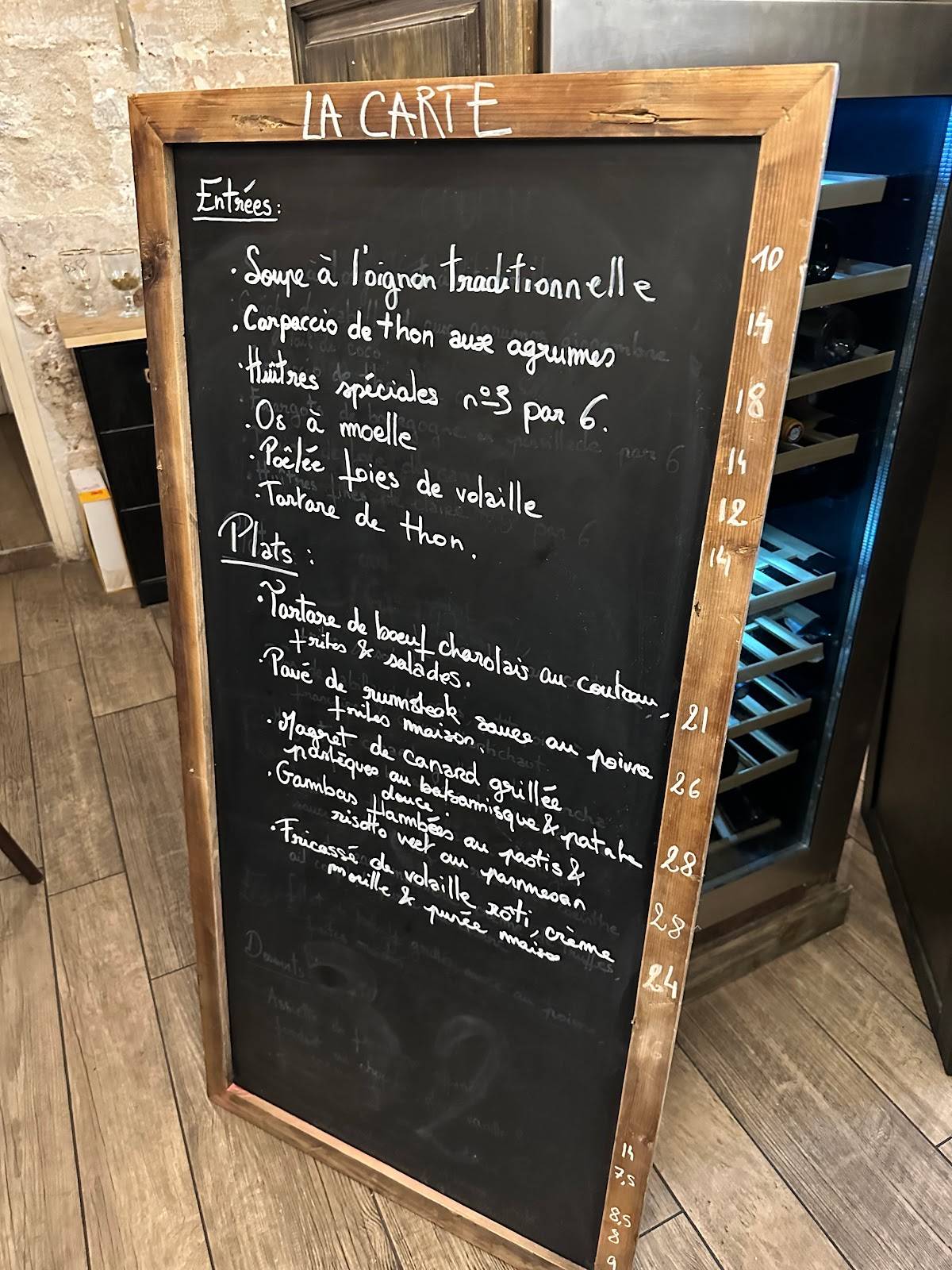 Menu at Au Coup de Torchon restaurant, Paris, 6 Rue des Ciseaux