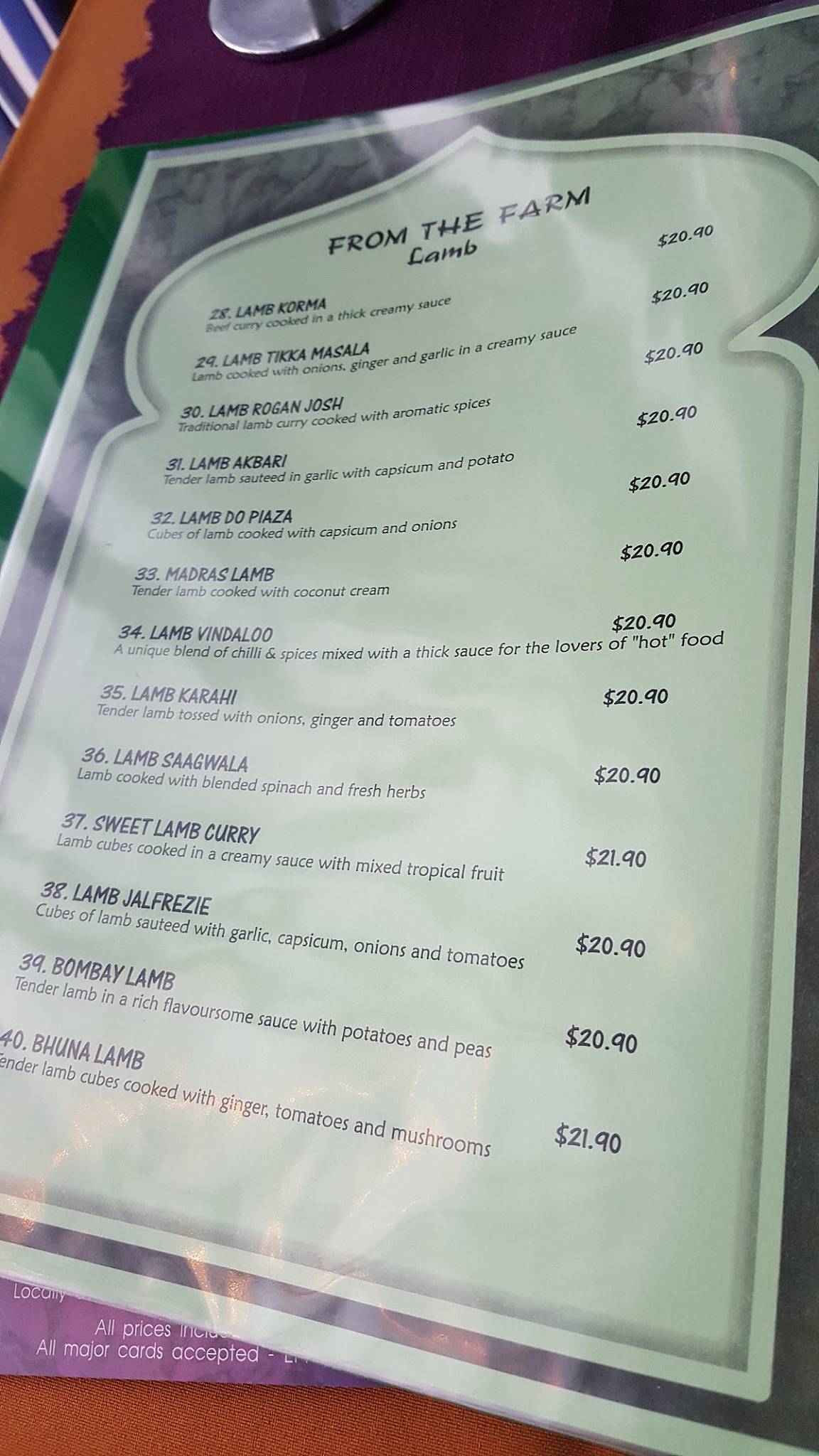 Menu at Indian Curry Bazaar & Take Away restaurant, Avoca
