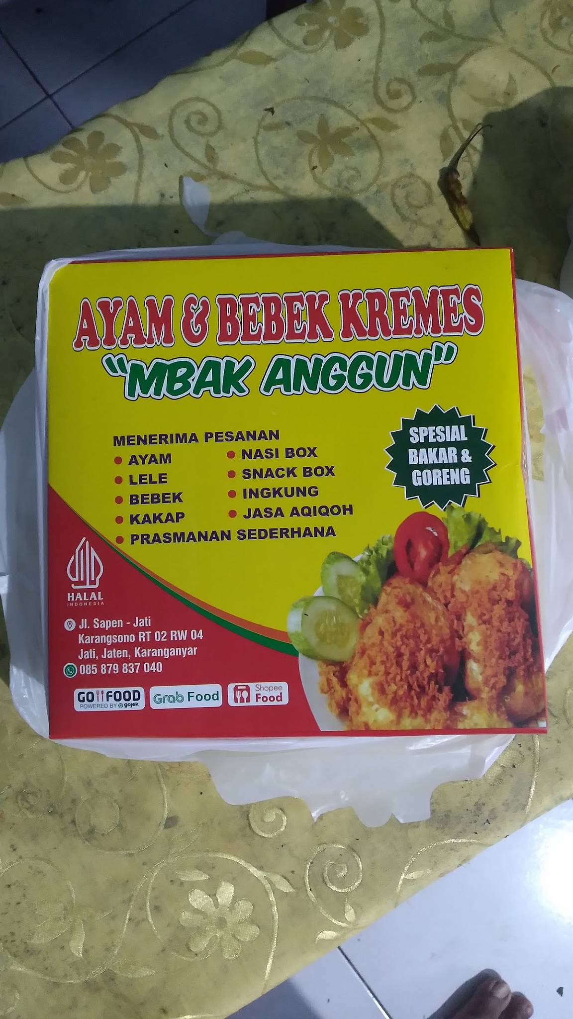 Carta del restaurante Ayam & Bebek Kremes Mbak Anggun, Karanganyar