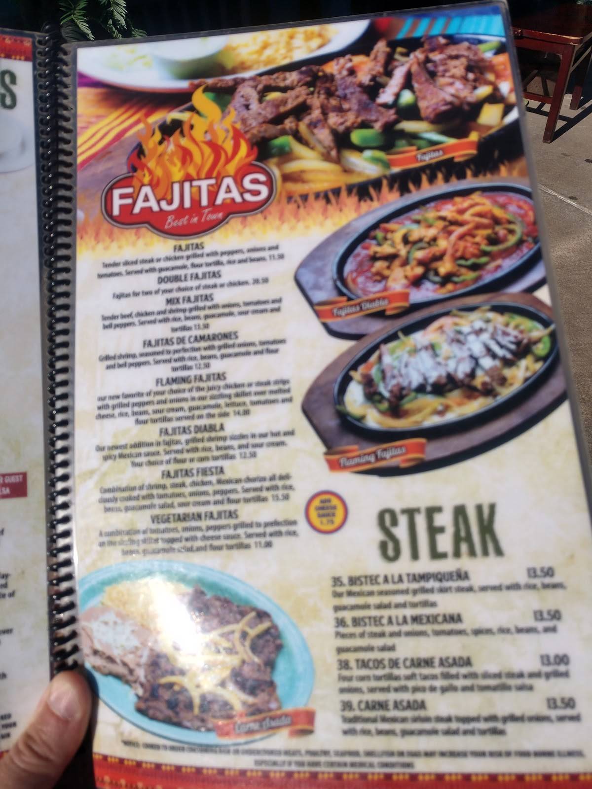 Menu at Aztecas Mexican Grill restaurant, Pell City
