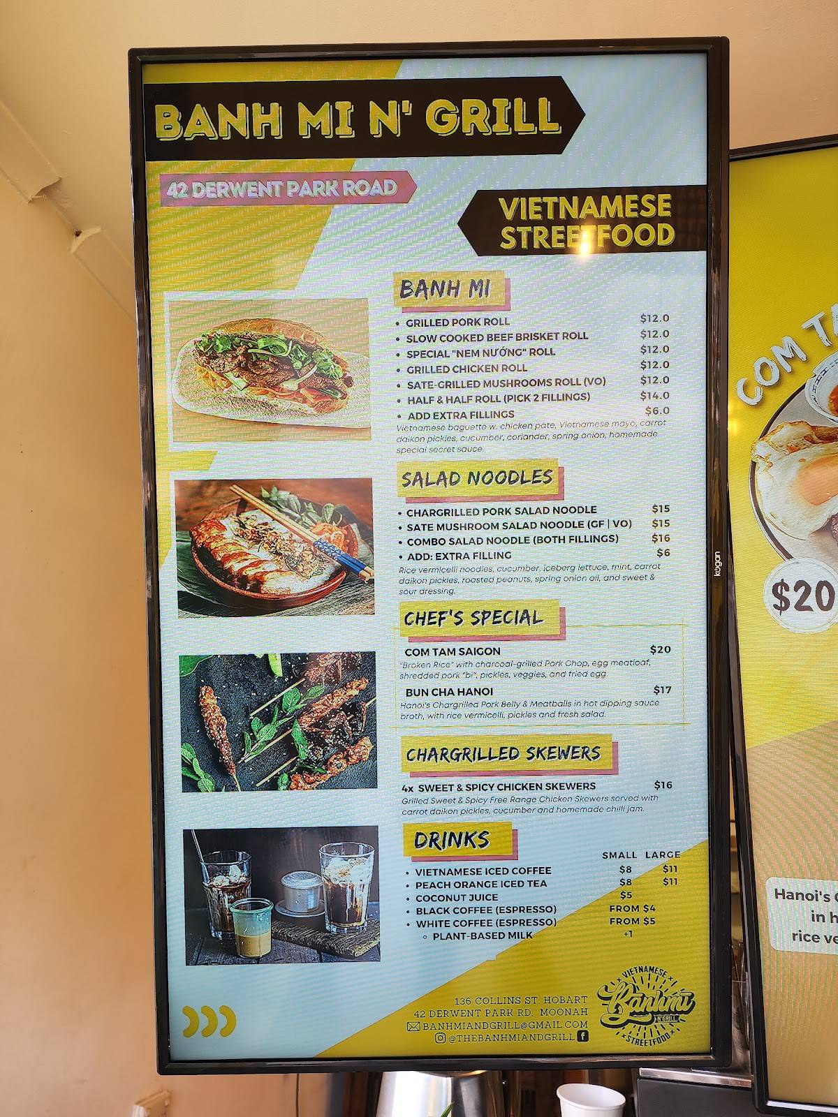 Menu at BANH MI N' GRILL VIETNAMESE STREET FOOD MOONAH, Derwent Park