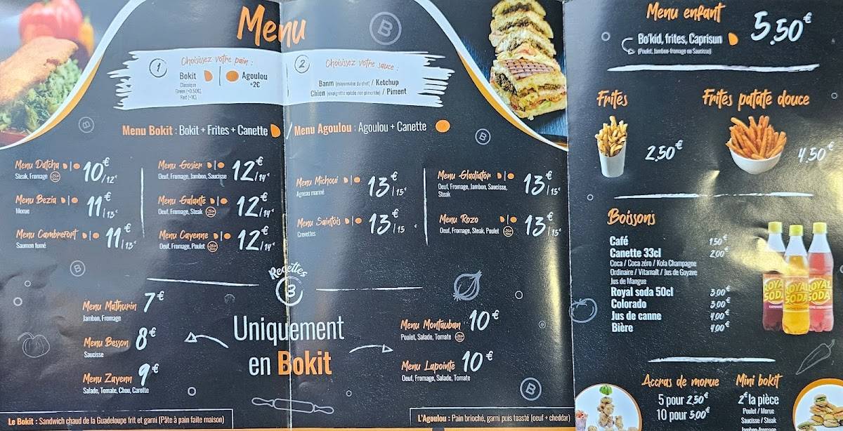Menu au Banm’Bokit restaurant, Paris, 20 Rue Barbanègre
