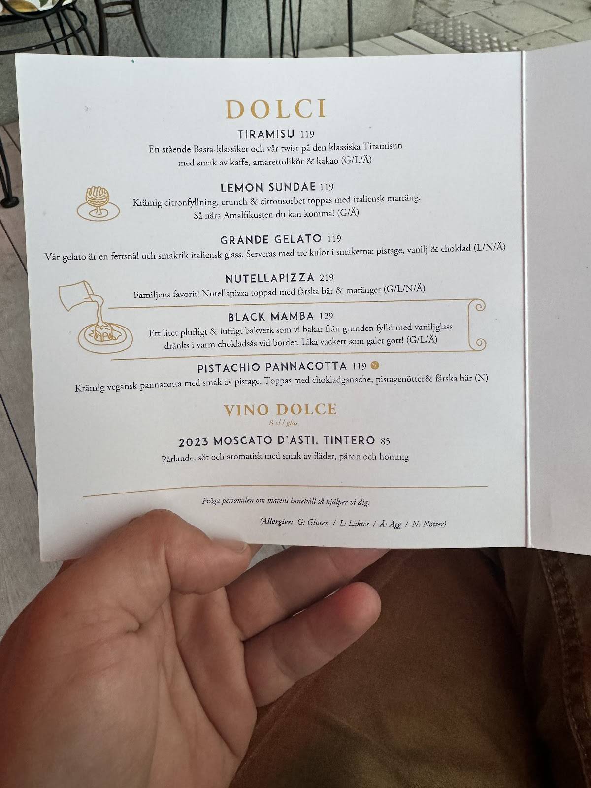 Menu at BASTA - Italiensk Restaurang Sundsvall restaurant, Sundsvall